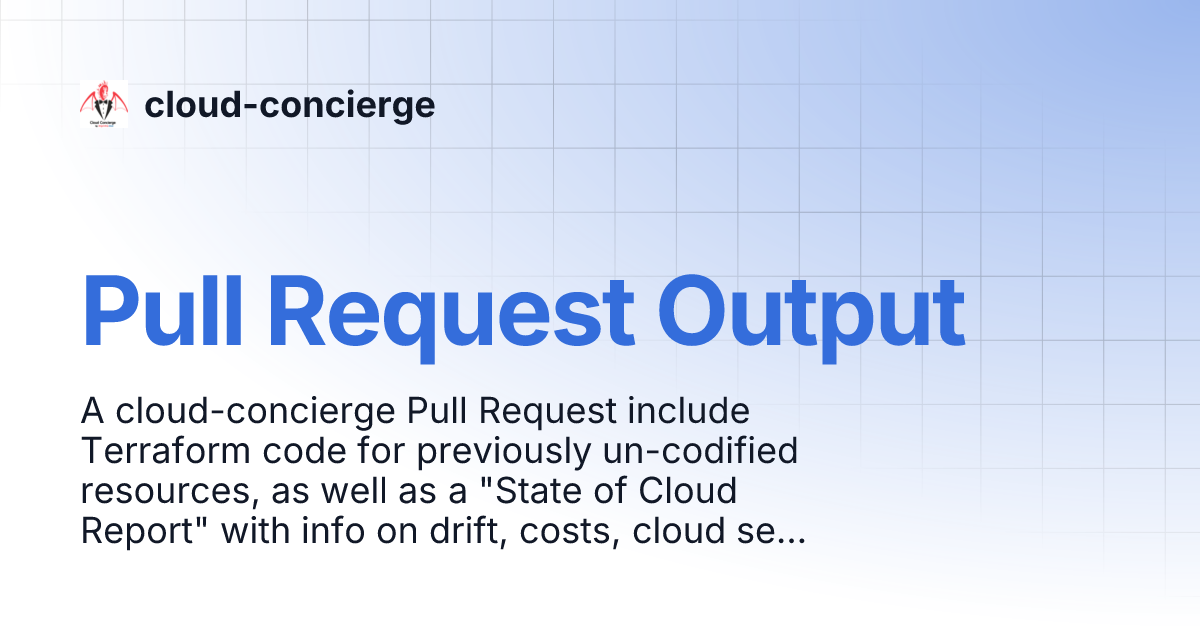 Pull Request Output | cloud-concierge