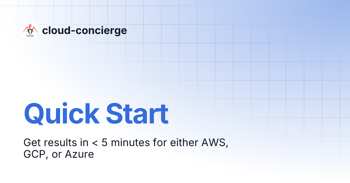 Quick Start | cloud-concierge